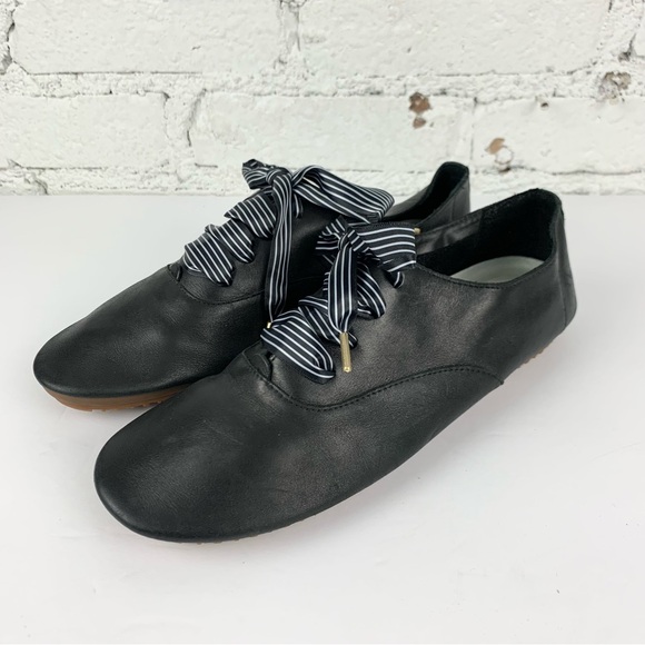 Anothersole | Shoes | Anothersole Gatsby Black Leather Ribbon Stripe Laced Loafers 4 | Poshmark